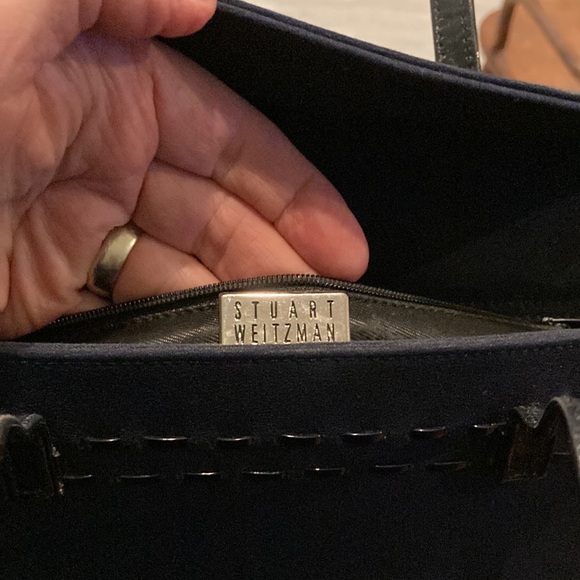 Stuart Weitzman | Bags | Vintage Stuart Weitzman Navy Blue Crepe ...